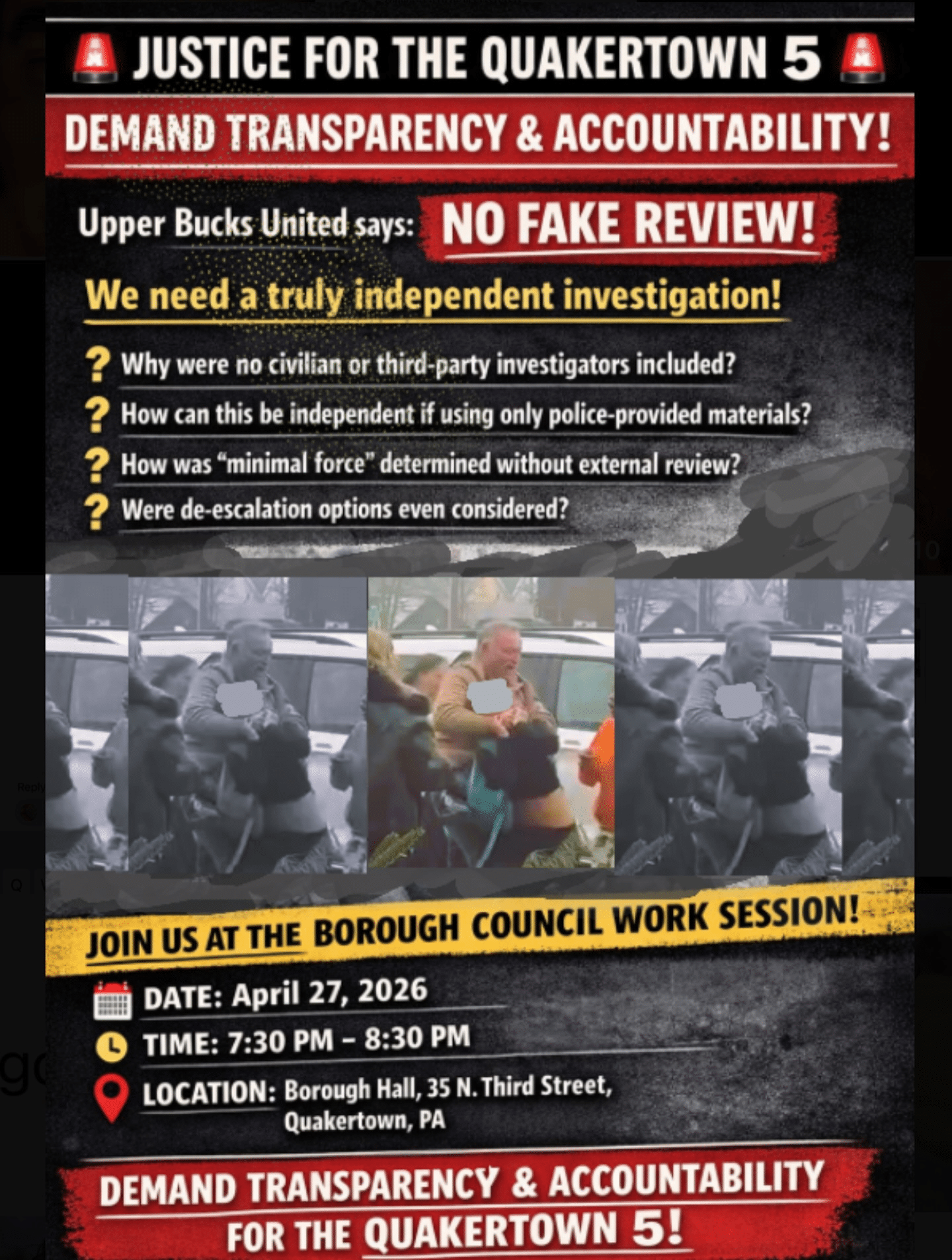 Justice for the Quakertown 5 Movement Continues to Demand Transparency ...